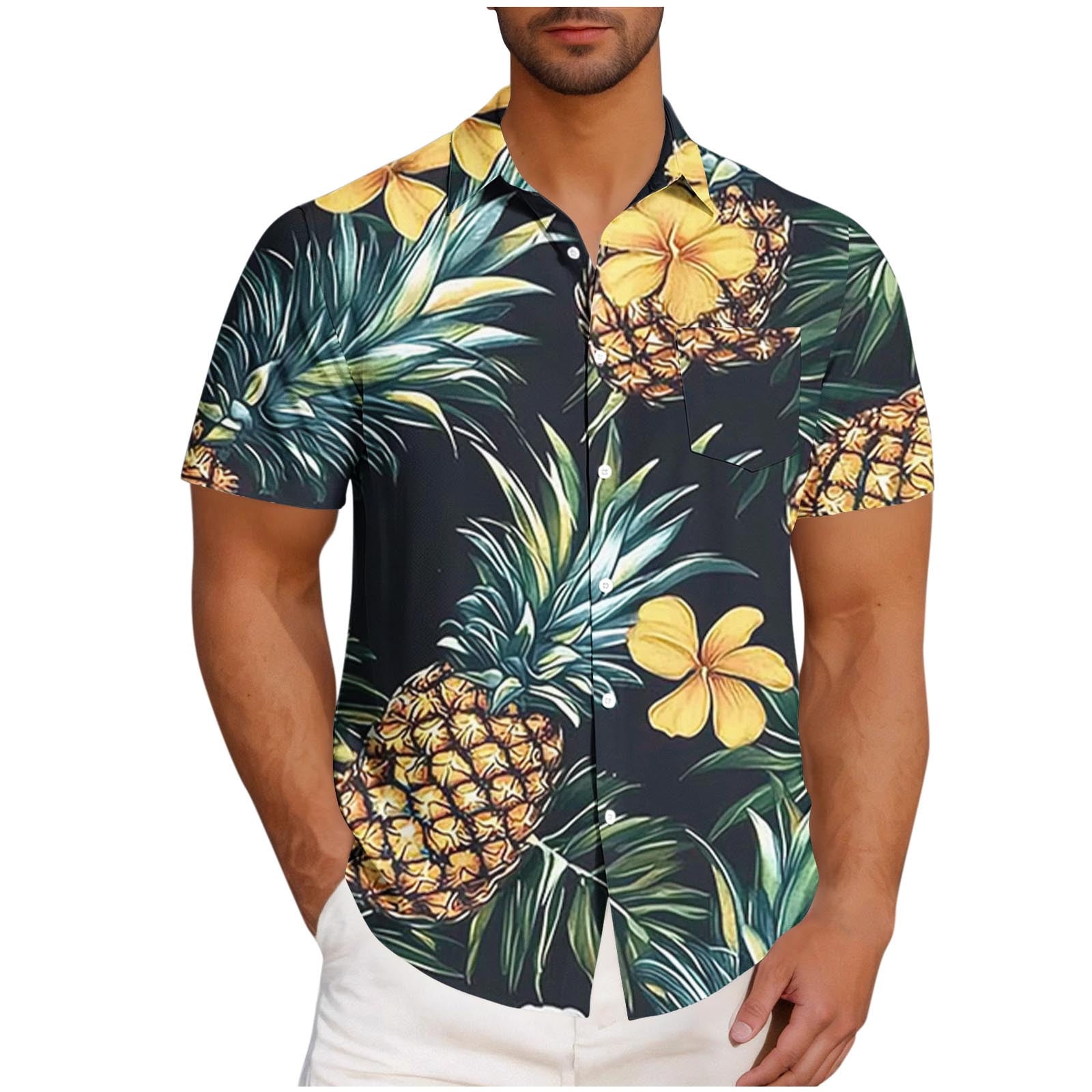 ZCFZJW 3D Novelty Print Hawaiian Shirts for Men Trendy Summer Tropical ...