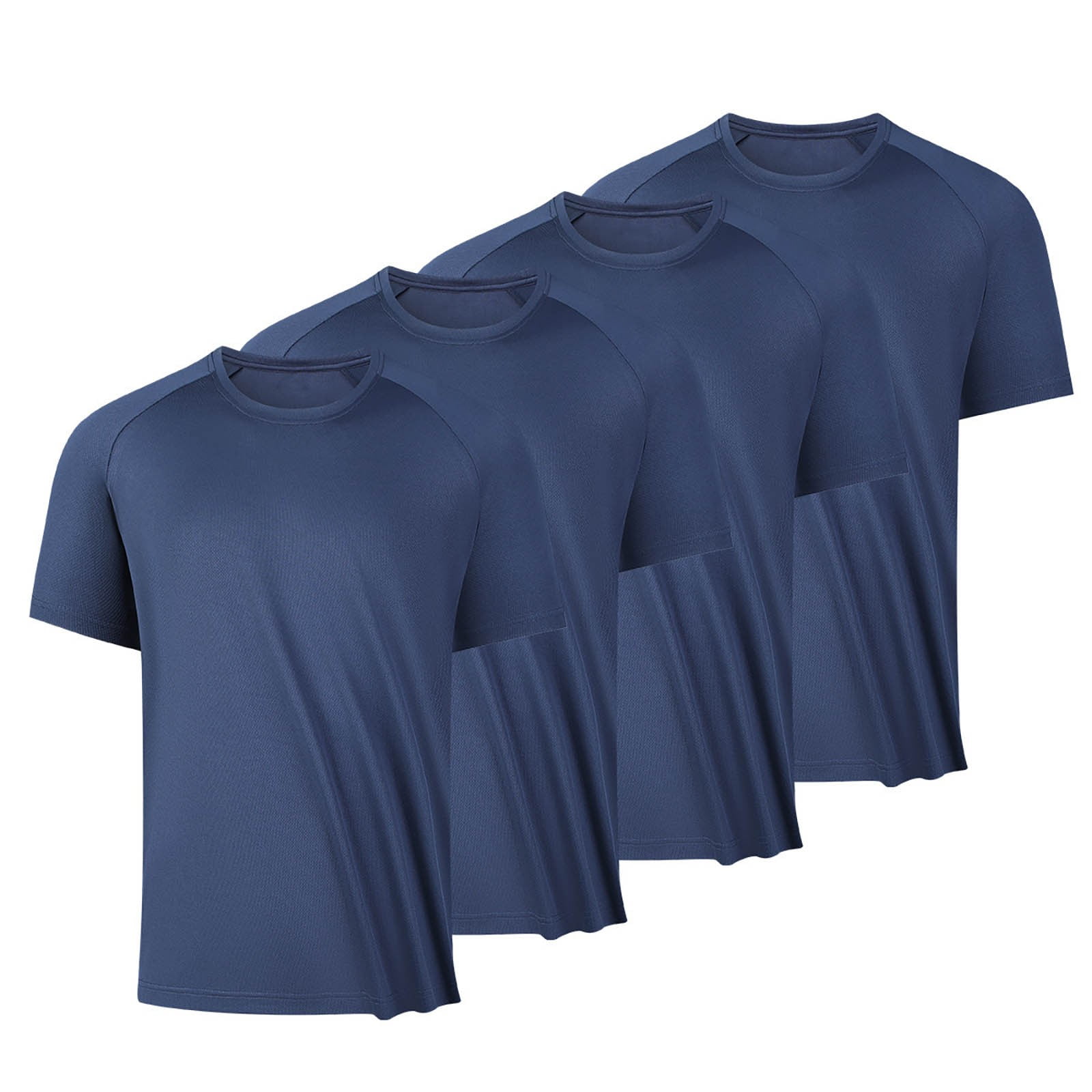 ZCFZJW 4 Pack Men's Quick Dry Shirts, Moisture Wicking Tees, Mesh Athletic Gym Workout Fitness ...