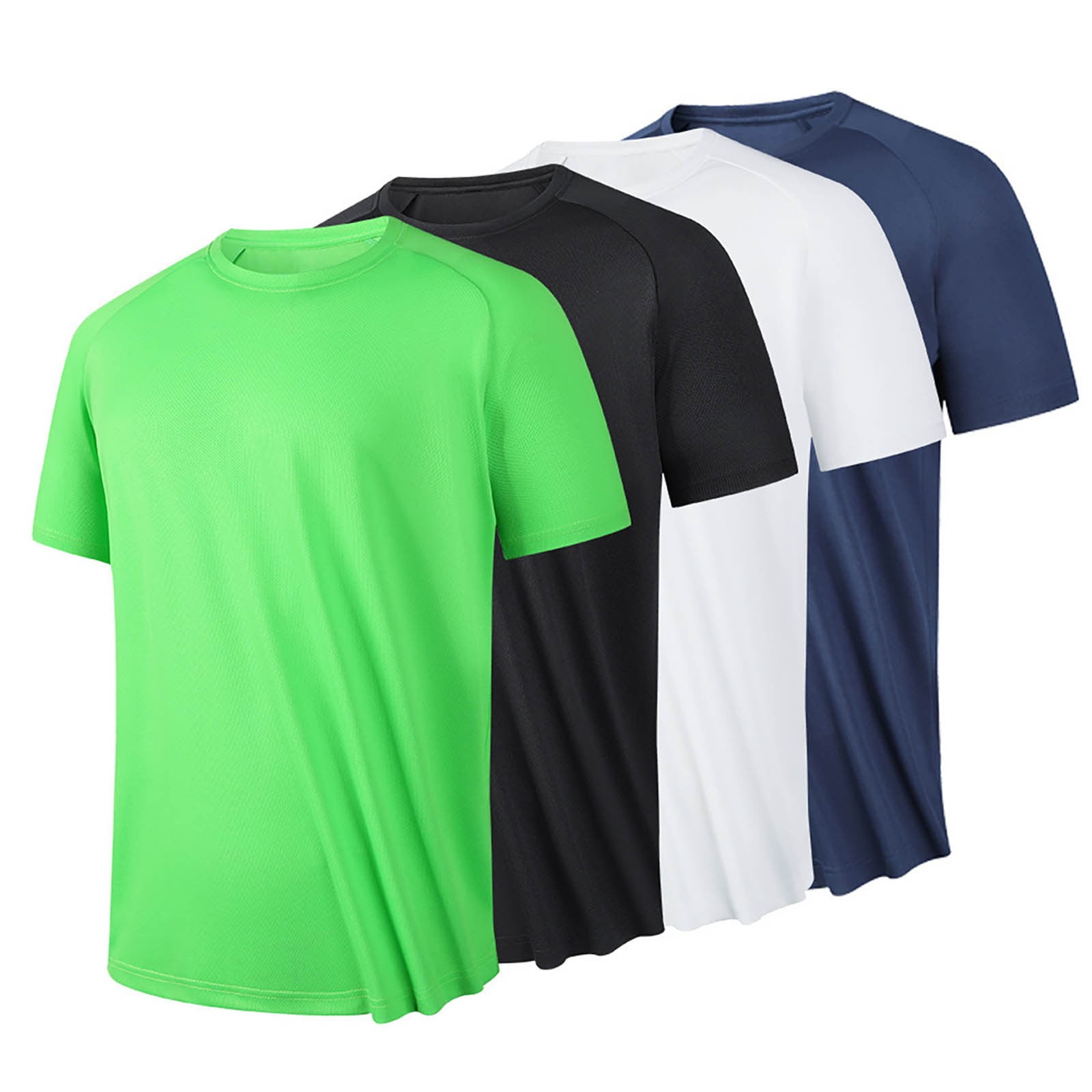 ZCFZJW 4 Pack Men's Quick Dry Shirts, Moisture Wicking Tees, Mesh ...