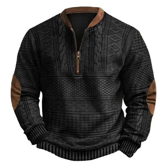 Aueoeo Cardigan Sweater For Mens Stand Collar Full Zip Up Sweater Slim ...