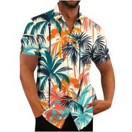 Aloohaidyvio men's shirts 4xl big and tall,Men Hawaiian Short Sleeve Beach Shirt Printed Summer ...