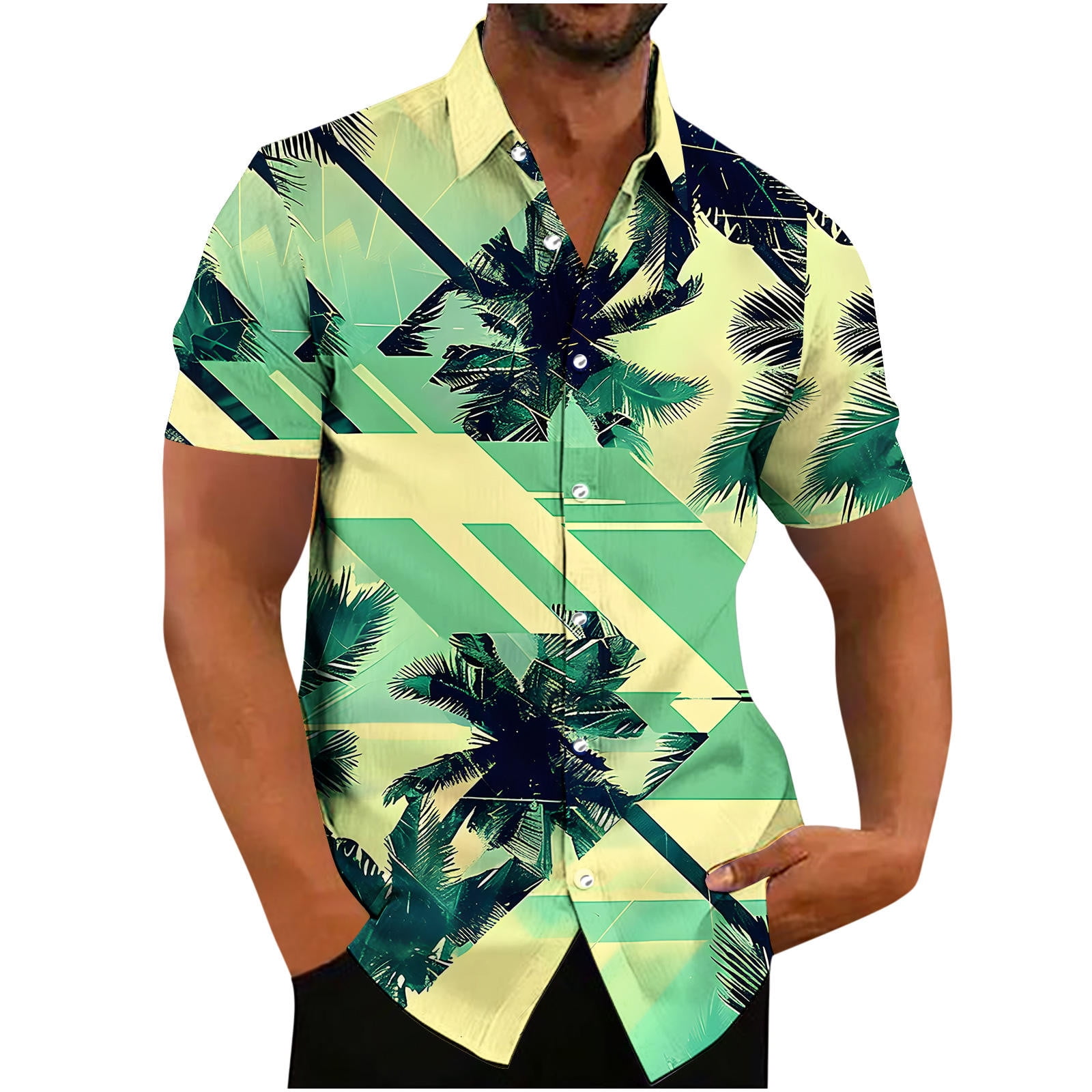 ZCFZJW Big and Tall Regular Fit Hawaiian Shirt for Men, Tropical Printed Summer Short Sleeve ...