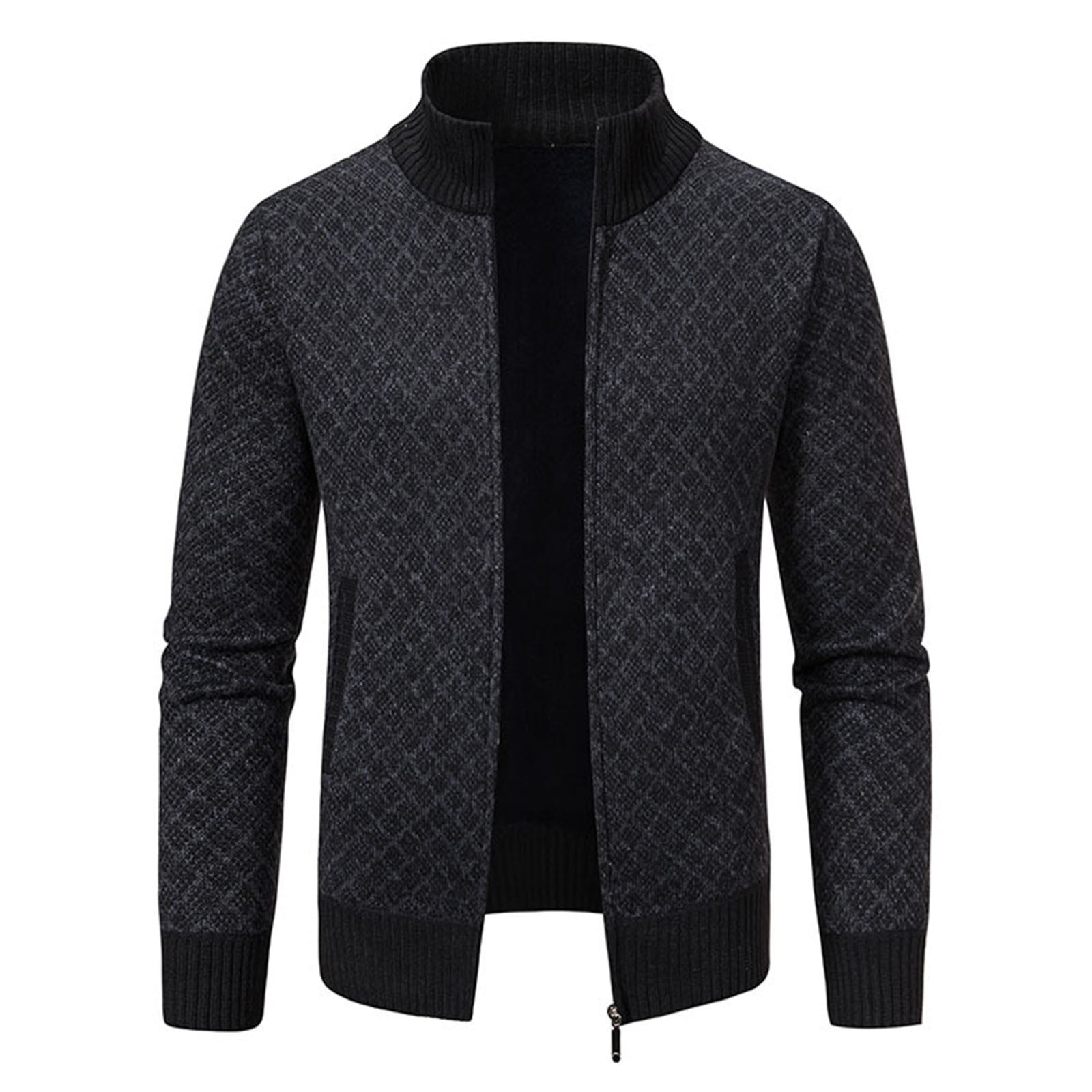 ZCFZJW Full Zip Mens Sweaters Cardigan Knitted Long Sleeve Fall Winter ...