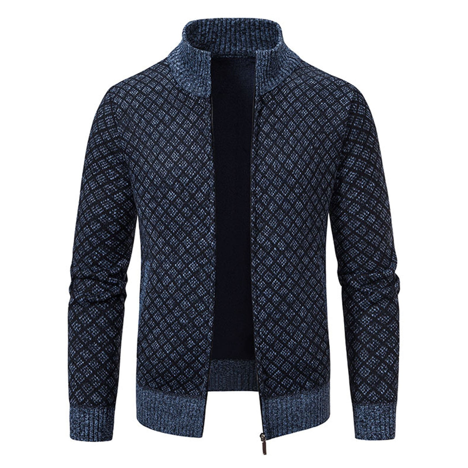 ZCFZJW Full Zip Mens Sweaters Cardigan Knitted Long Sleeve Fall Winter ...