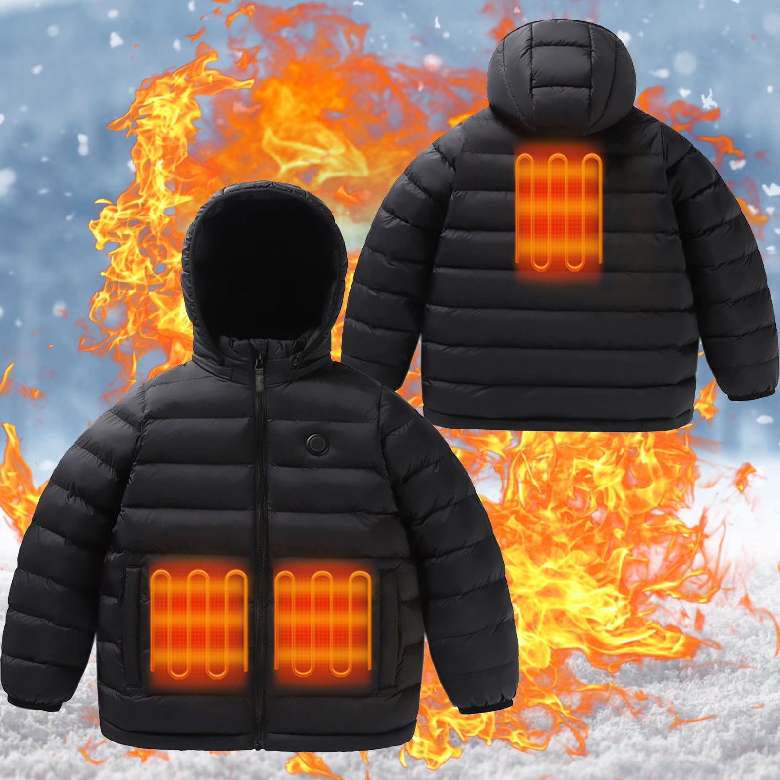 ZCFZJW Heated Jacket for Children Lightweight 3 Heating Zones Body ...