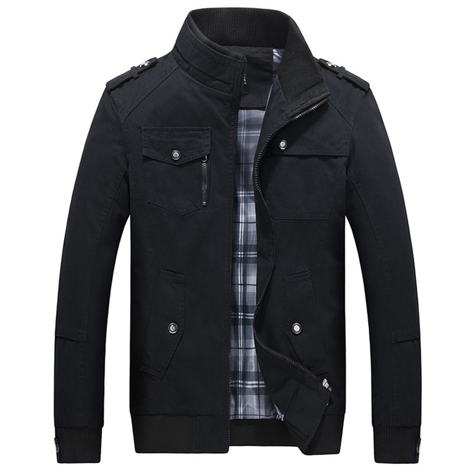 ZCFZJW Men's Bomber Quilted Jackets Lightweight Windbreaker Full Zip up ...