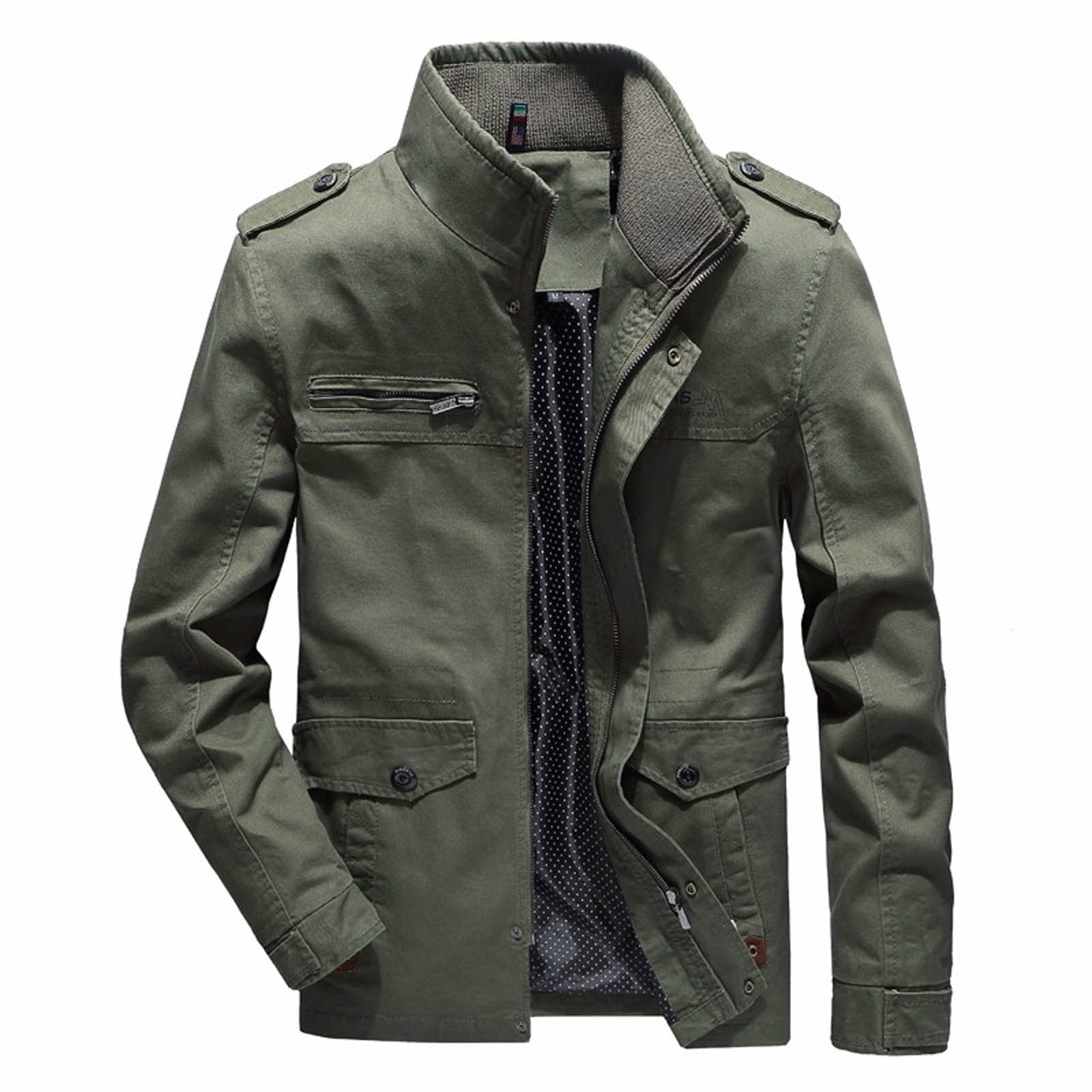 ZCFZJW Men's Casual Long Sleeve Full Zip Bamber Jacket ZCFZJW Men's Casual Long Sleeve Full Zip Bamber Jacket