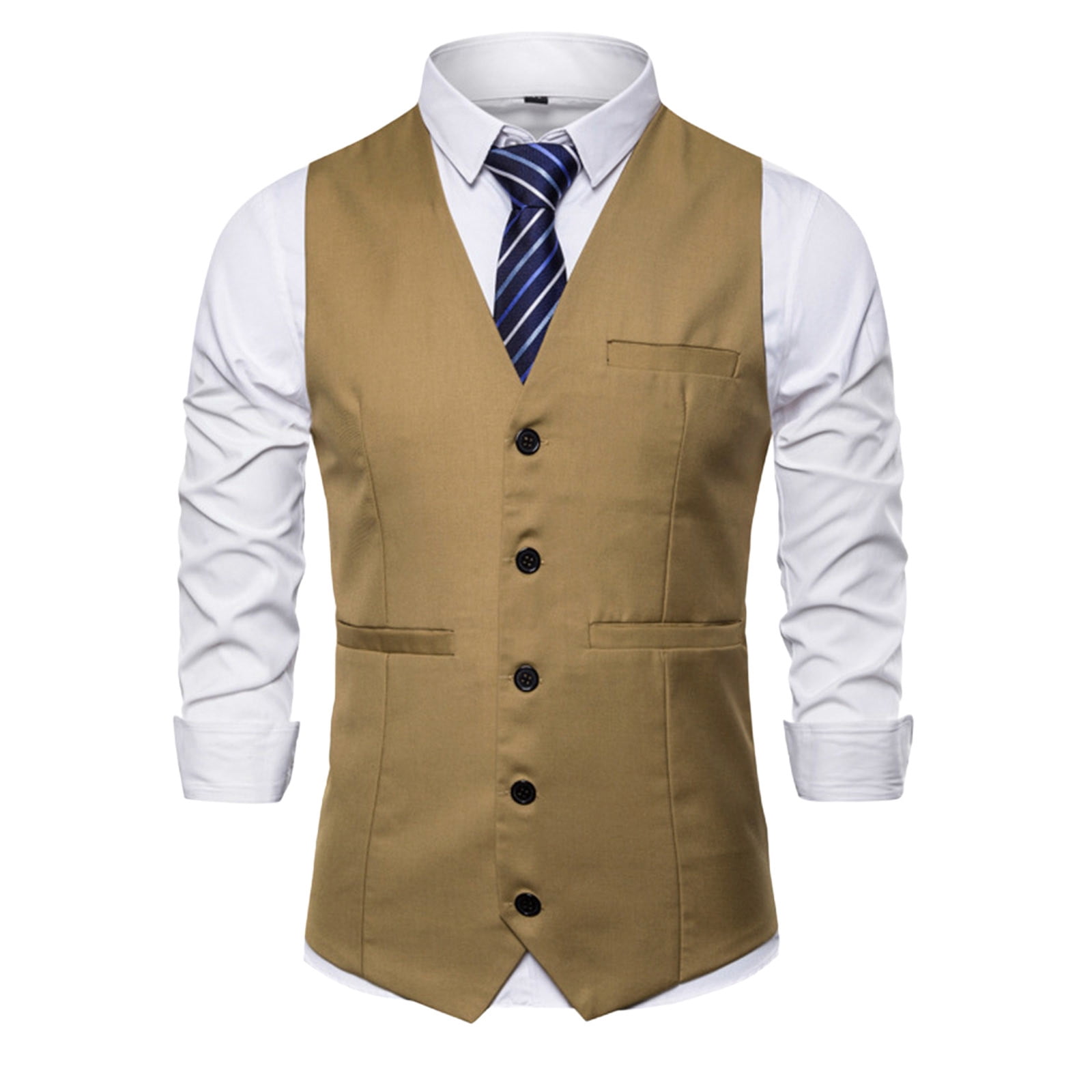 ZCFZJW Men's Classic Slim Fit Dress Vest Formal Wedding Prom Tuxedo ...