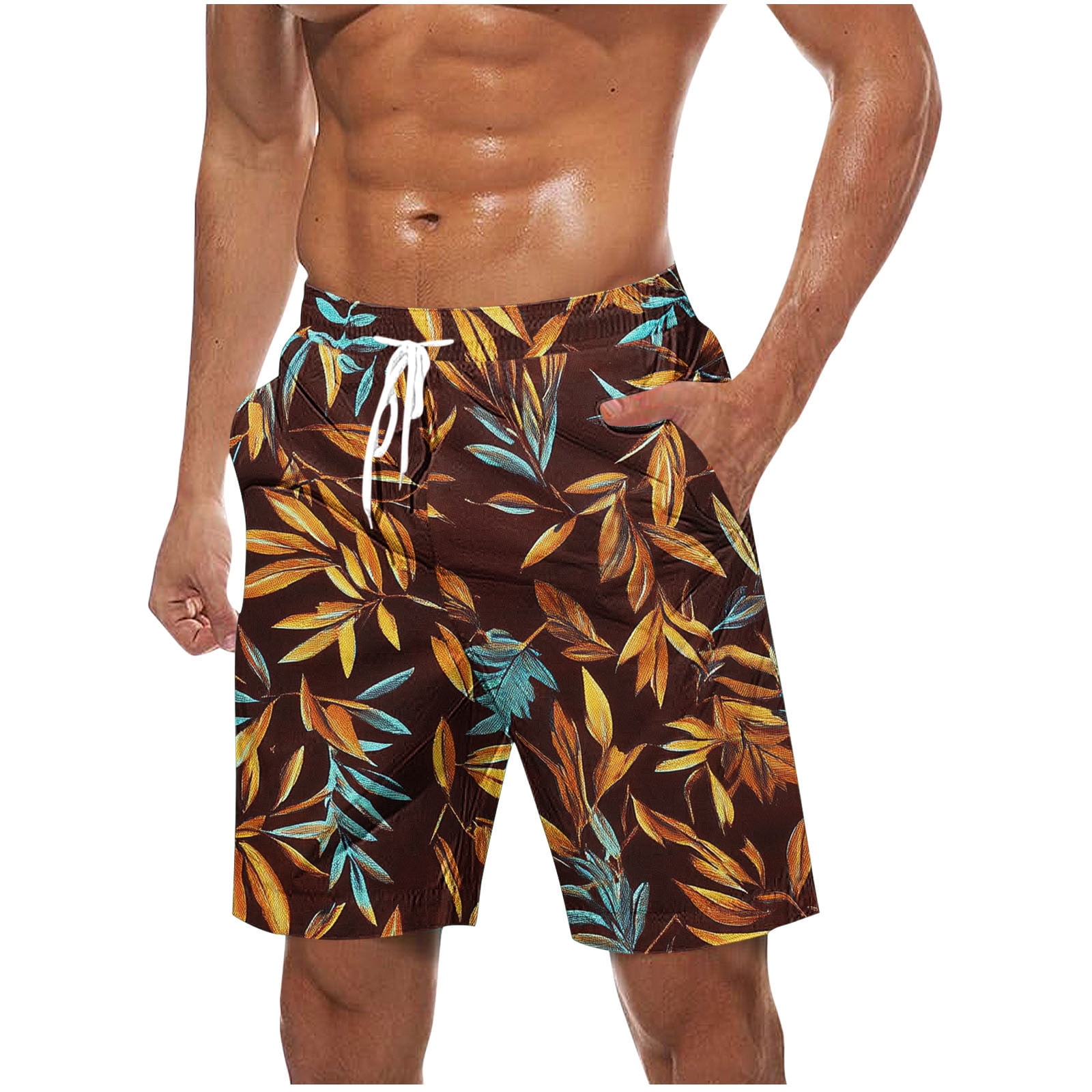 ZCFZJW Men's Swim Trunks Big and Tall Regular Fit Casual Tropical ...
