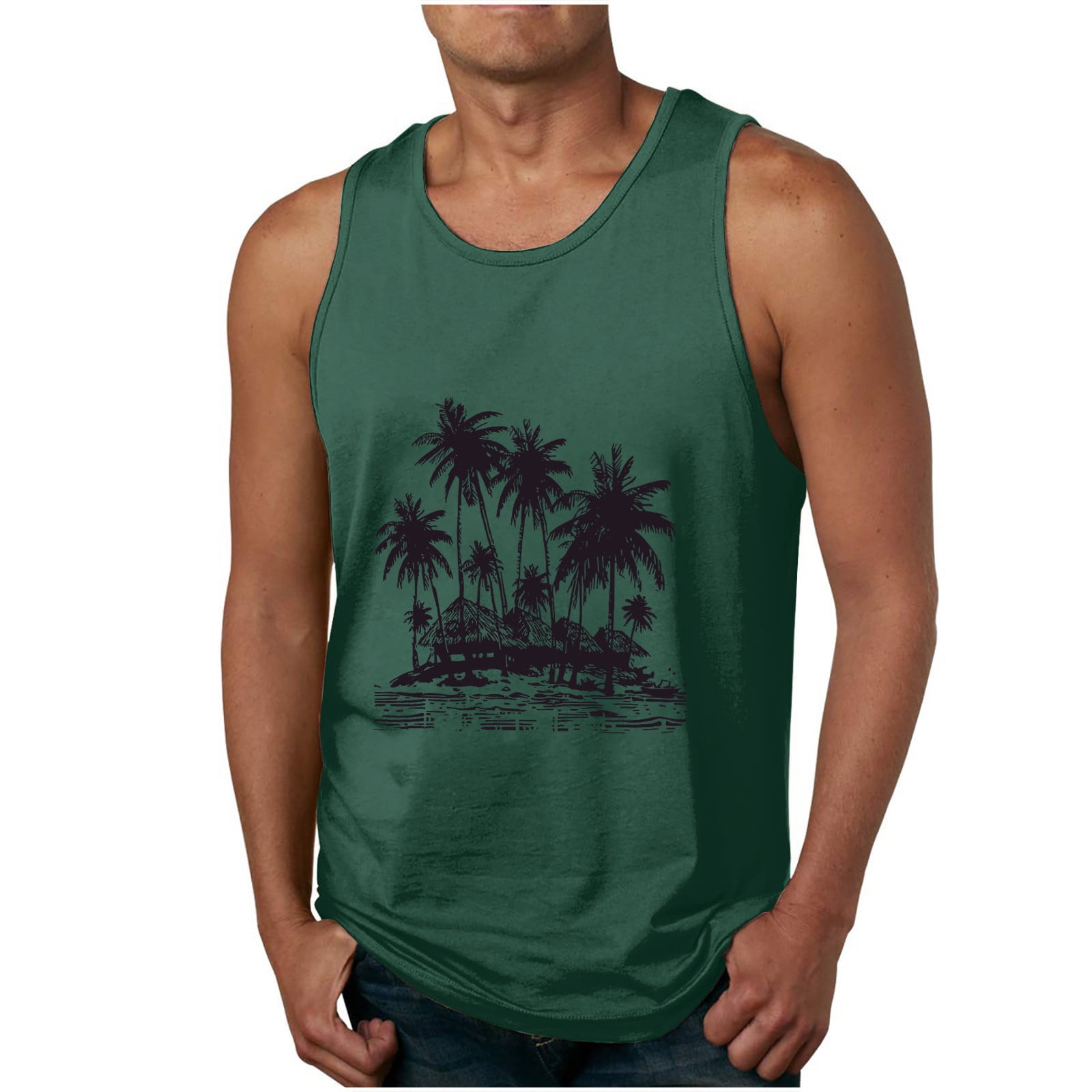 ZCFZJW Men's Workout Tank Tops Gym Athletic Sleeveless Big and Tall ...