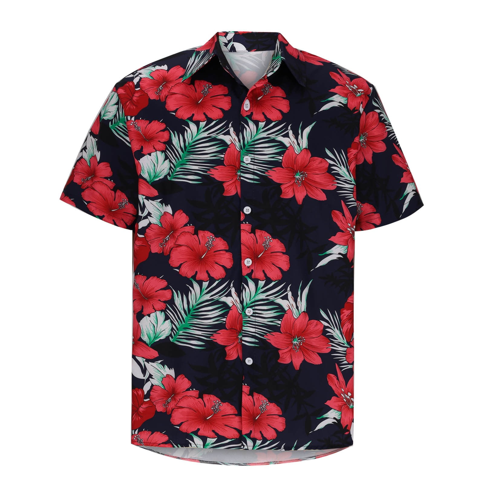 ZCFZJW Mens Hawaiian Shirts Short Sleeve Big and Tall Regular Fit Casual Button Down Tropical ...