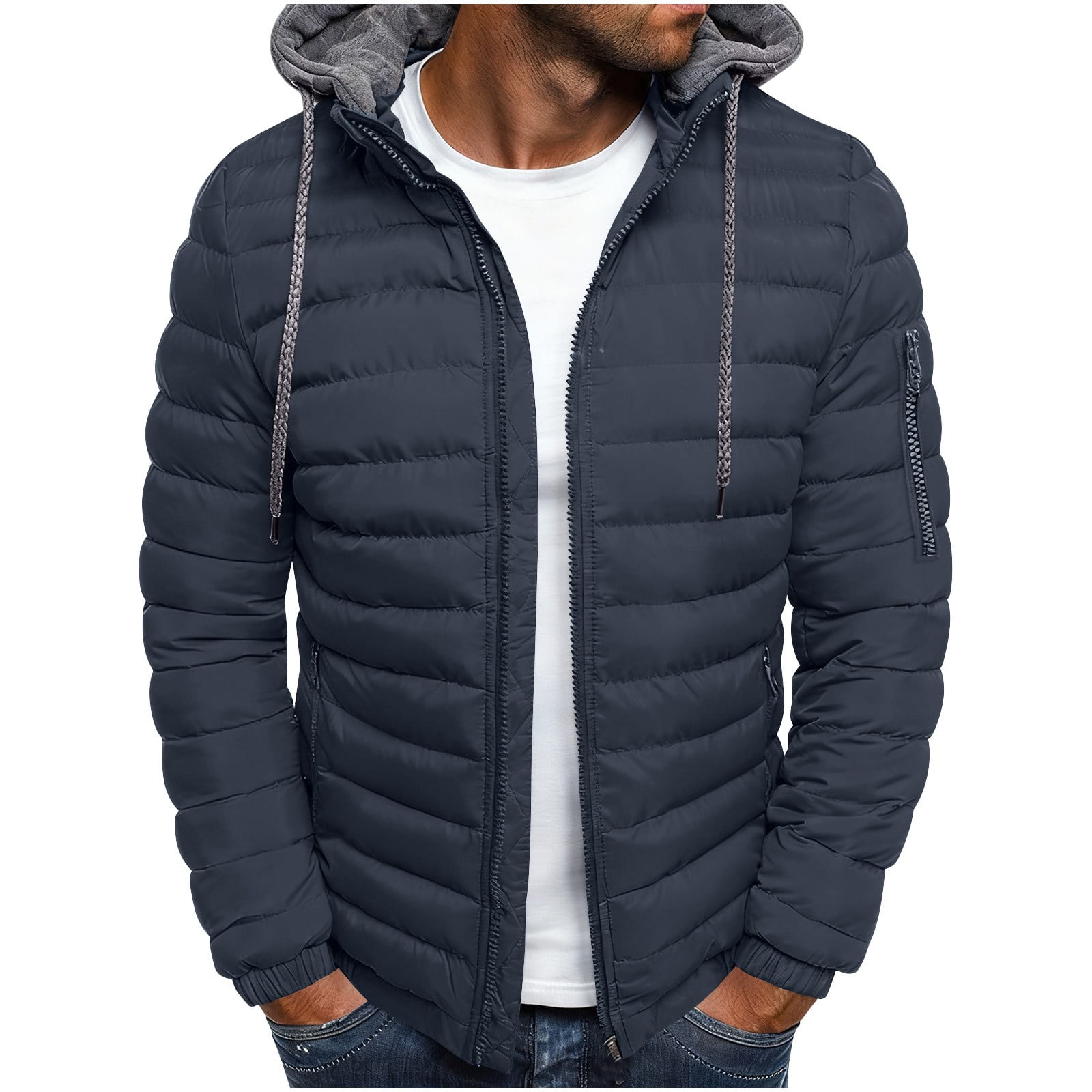 ZCFZJW Mens Lightweight Puffer Jacket Winter Casual Quilted Coat with ...