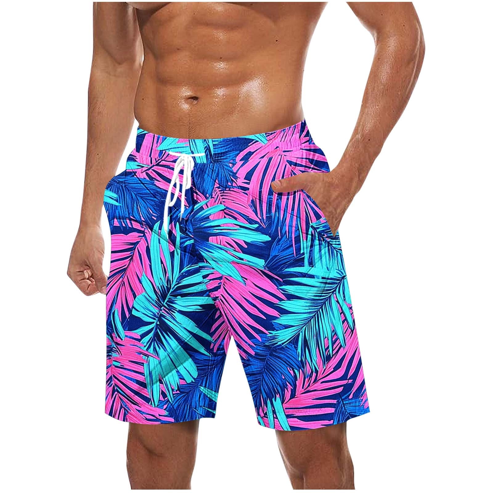 ZCFZJW Mens Swim Trunks Quick Dry Swimwear Summer Drawstring Elastic ...