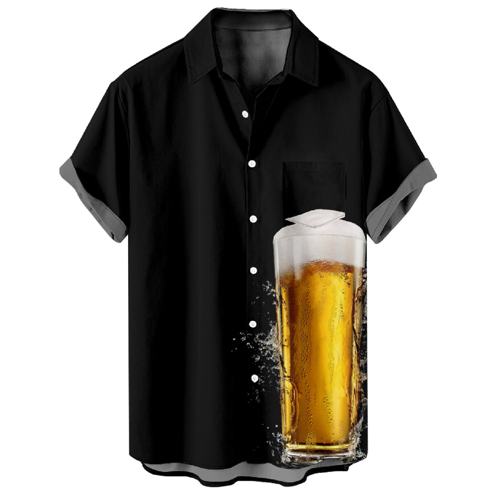 ZCFZJW Summer Mens T-Shirts Lightweight Casual Short Sleeve 3D Beer ...
