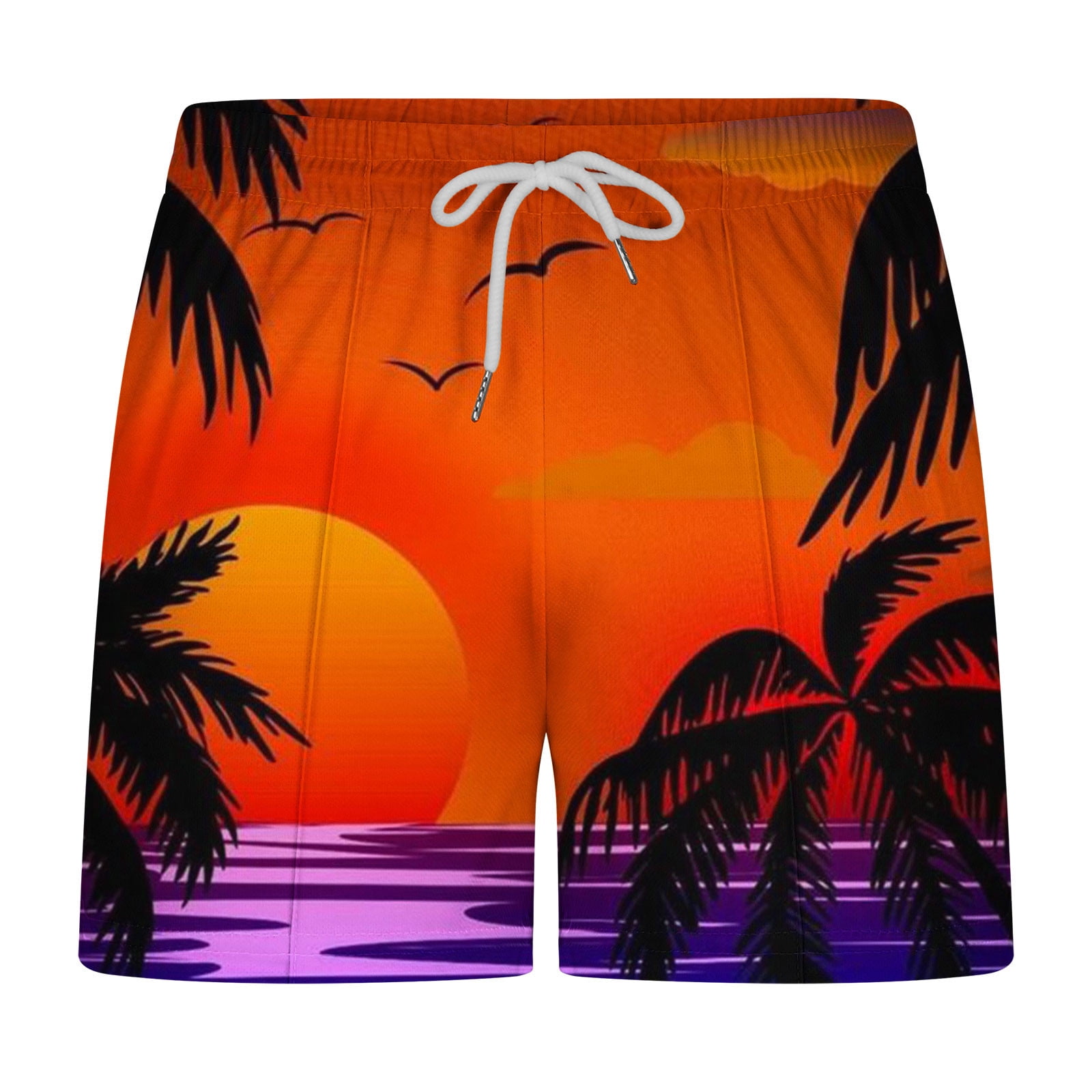 ZCFZJW Summer Tropical Print Beach Hawaiian Shorts for Men Big and Tall Regular Fit Casual ...
