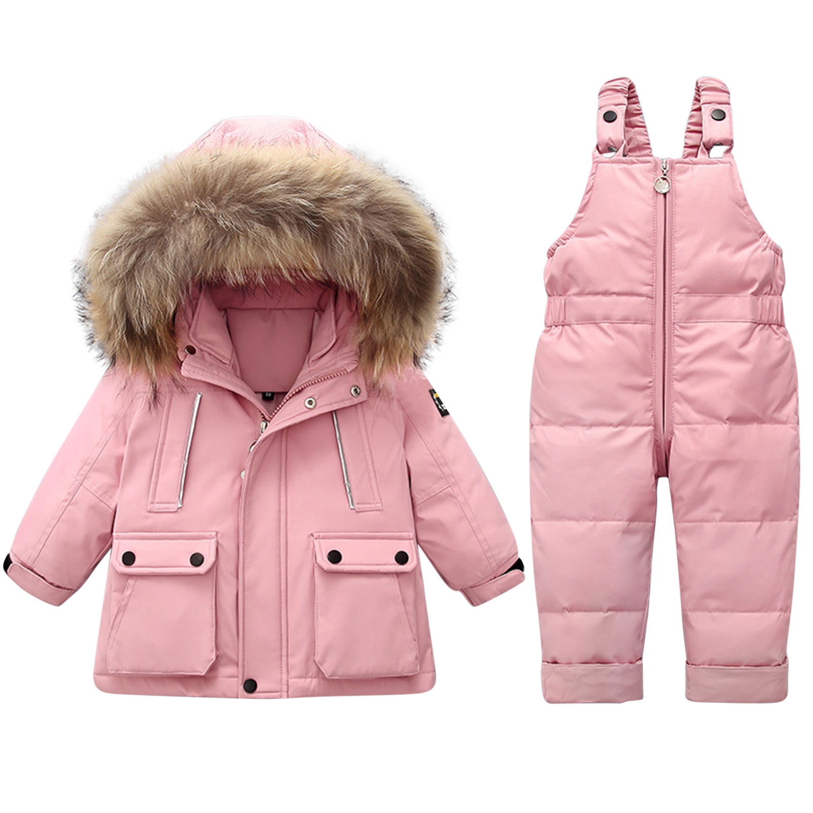 ZCFZJW Toddler Baby Girls Boys Snowsuit Infant Winter Clothes Toddler Kids Thickened Warm Hooded ...