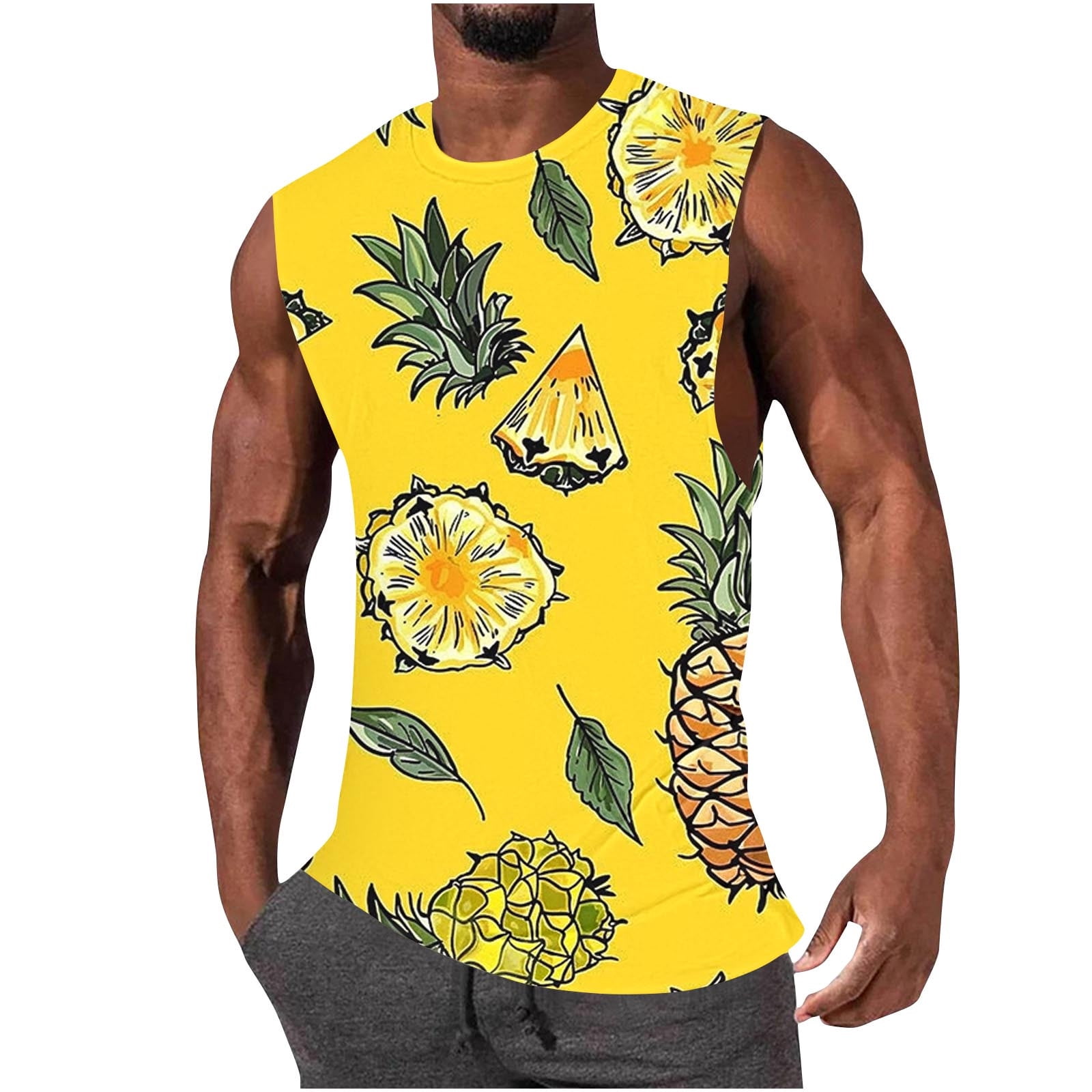 ZCFZJW Tropical Tank Tops for Men Summer Sleeveless Beach Hawaiian T ...