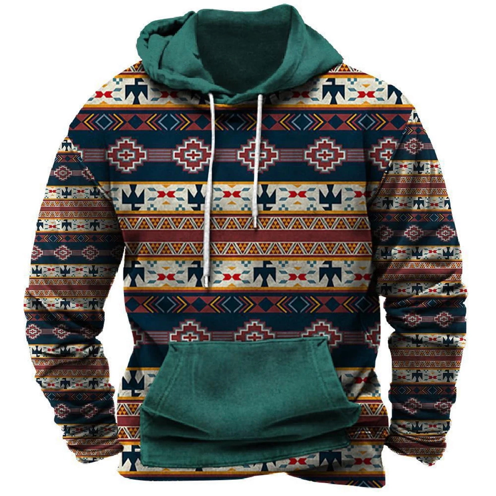 ZCFZJW Vintage Aztec Western Hoodies for Men Big and Tall Regular Fit ...