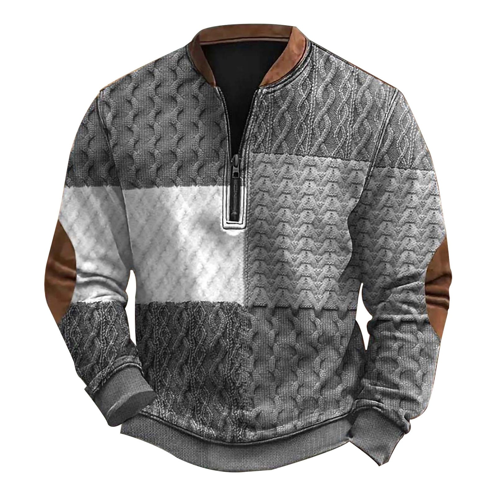 ZCFZJW Vintage Color Block Print Sweaters for Men Big and Tall Regular ...