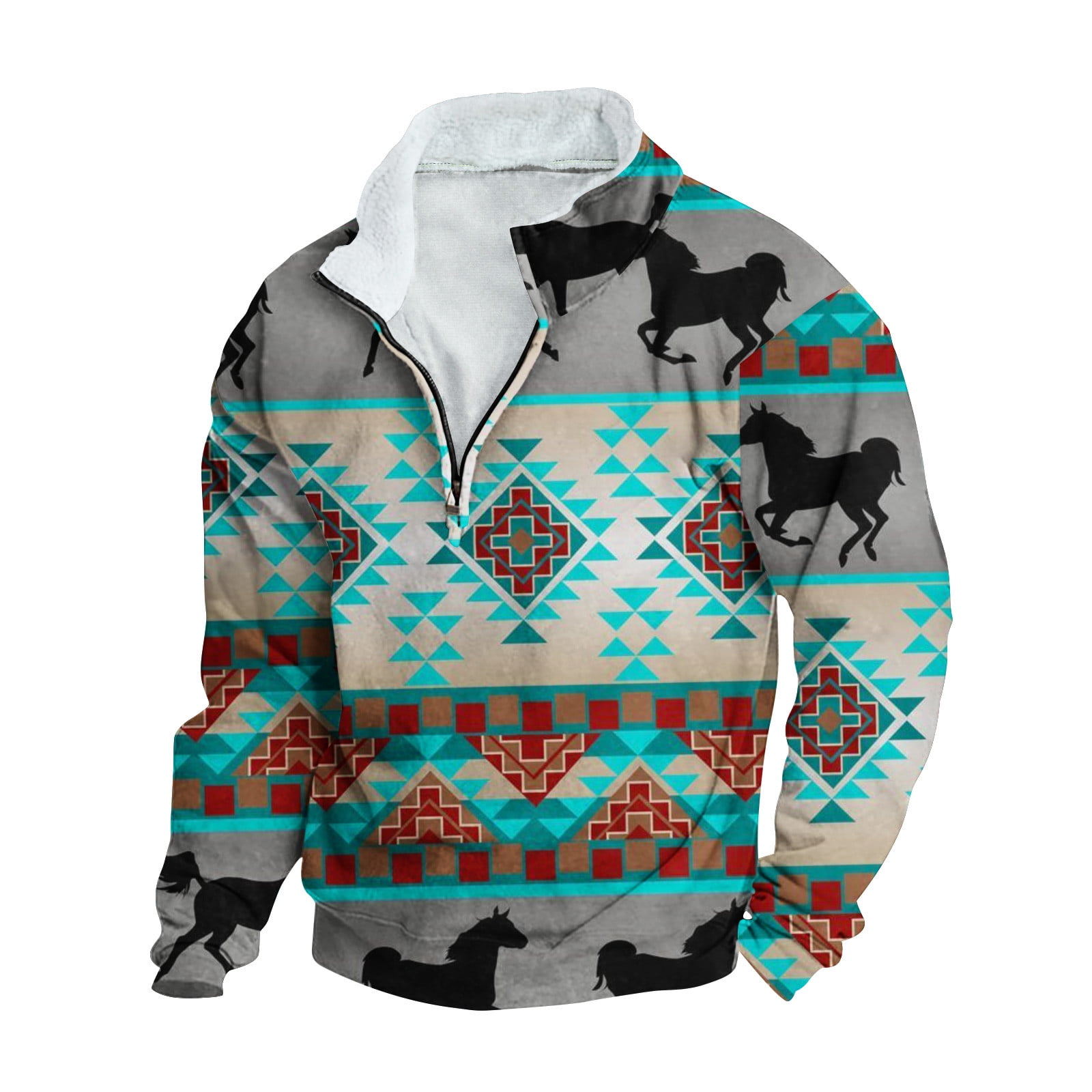 Zcfzjw Western Sweatshirt Tops For Men Big And Tall Regular Fit Vintage