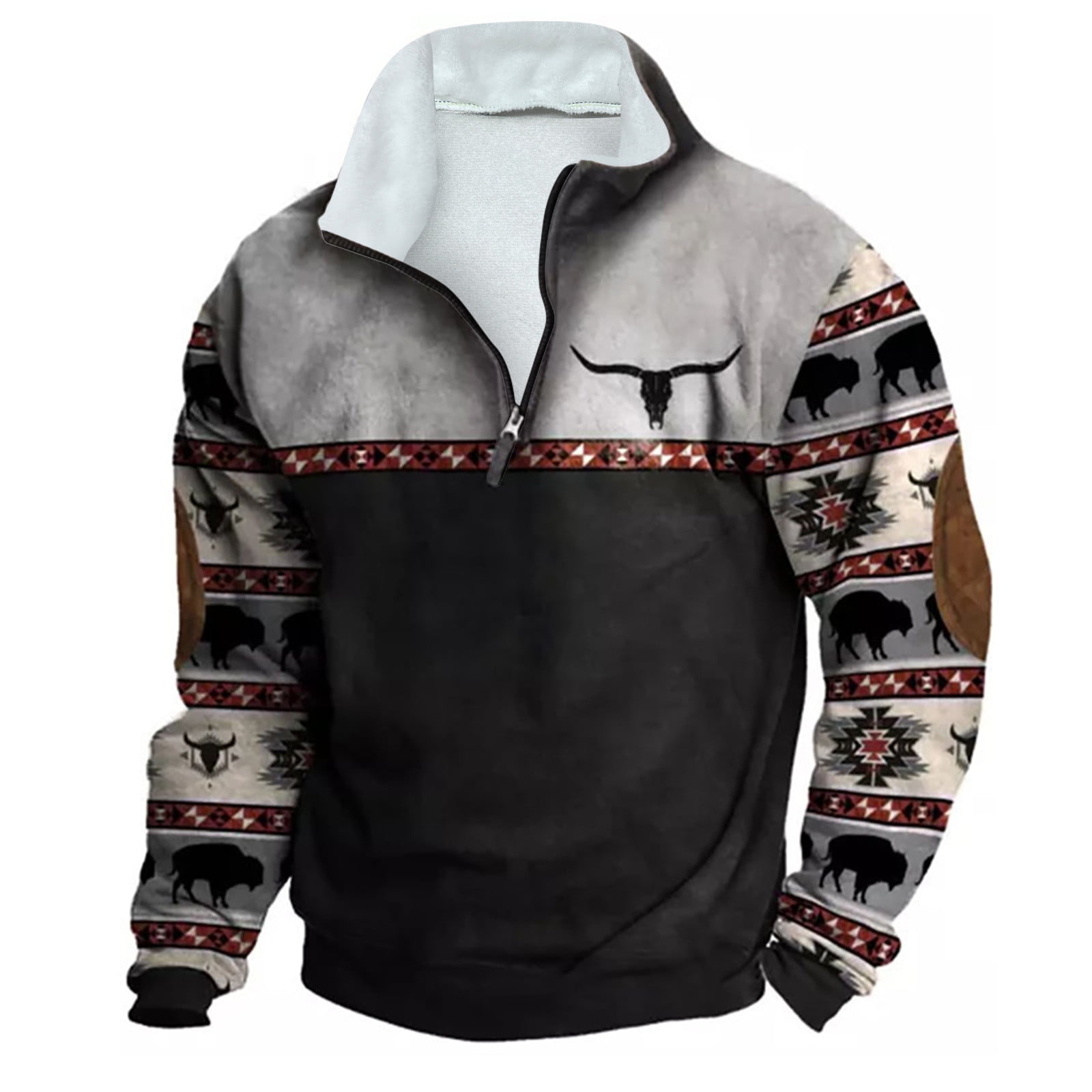 Zcfzjw Western Sweatshirt Tops For Men Big And Tall Regular Fit Vintage