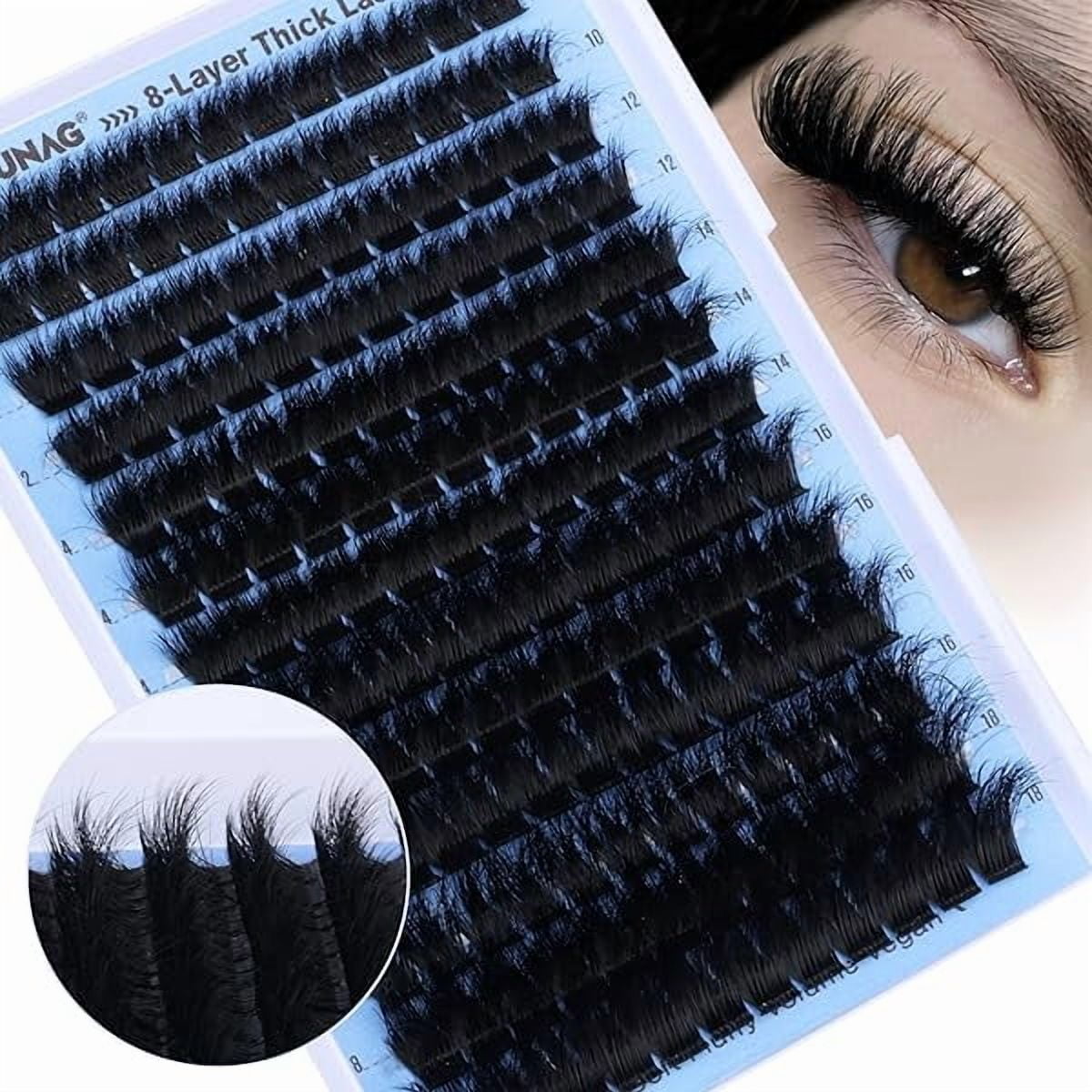 ZCFluff Lash Clusters 8-Layer Thick Cluster Eyelash Extensions 156pcs ...