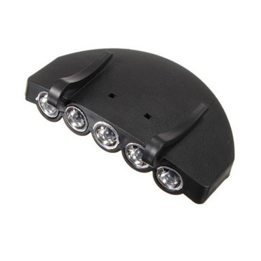 Bright 5 LED Clip on Hat Head Cap Light headlamp Flashlight - Walmart.com