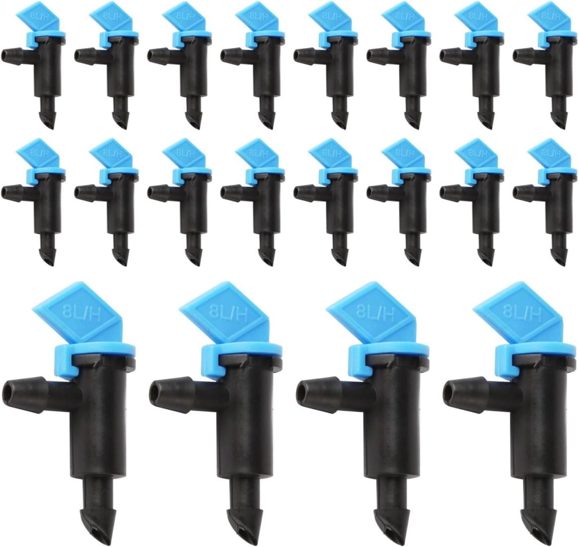 ZCLP 200 Pcs 2 GPH Drip Irrigation Emitters, 8L/H Garden Flag ...