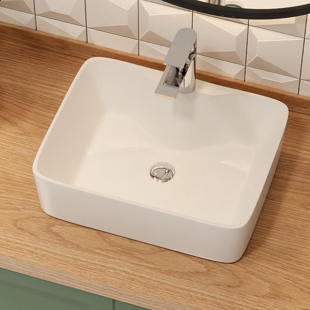 ZCLP Bathroom Sink, 19"x15" Bathroom Vessel Sink Rectangle Above ...