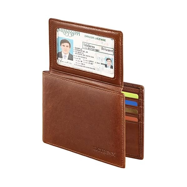 ZCLeather Wallets for Men, Genuine Leather Mens Wallets Bifold Rfid ...
