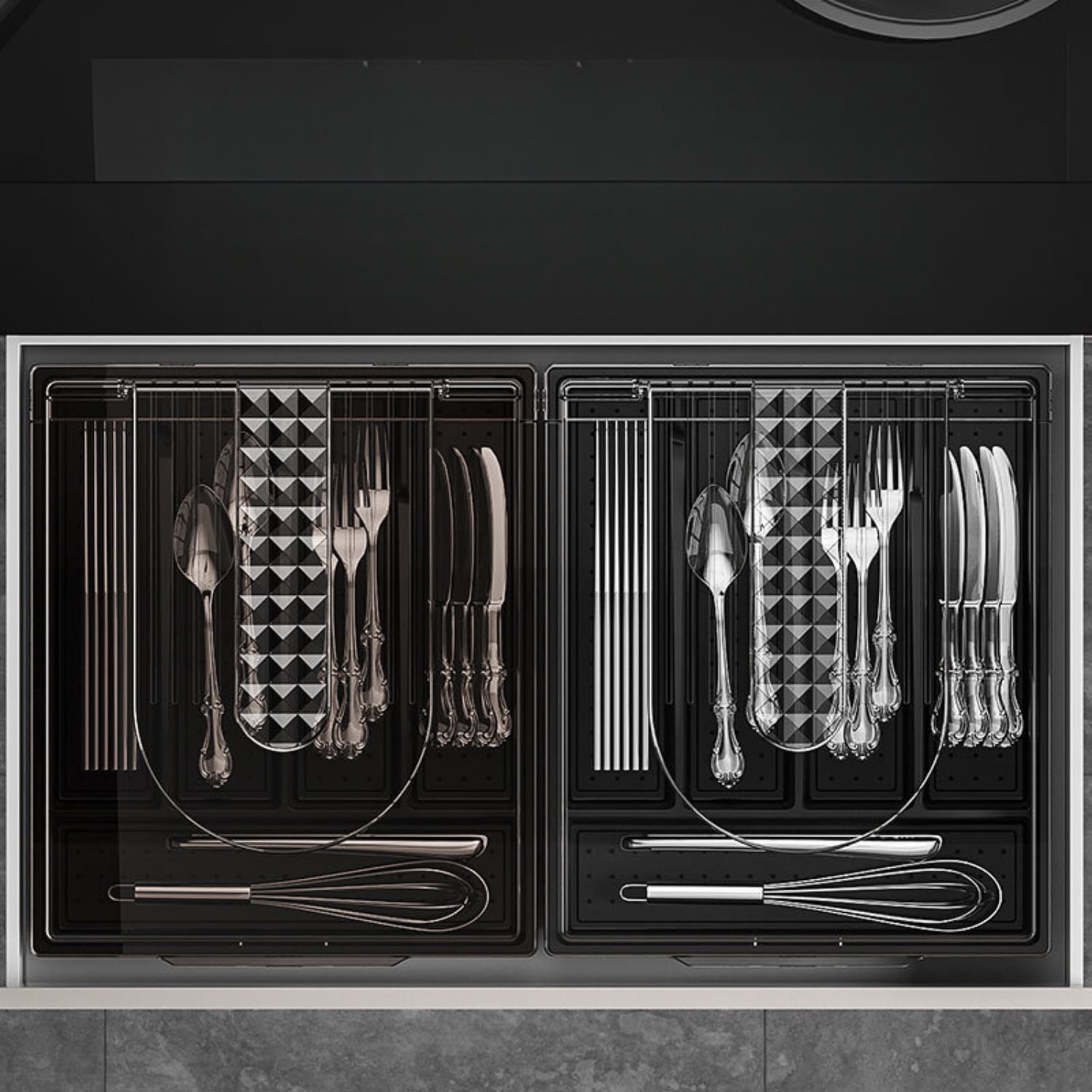 ZCNGSS Cutlery Organiser Divider and Fork Drawer Organiser Spoon ...