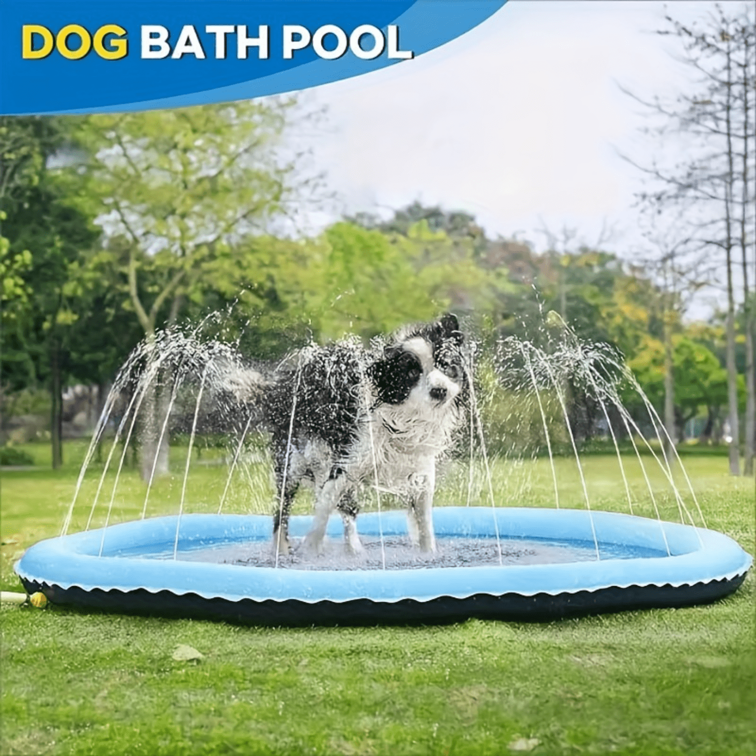 ZCNGSS Pet Splash Pad With Sprinkler Anti-Slip Dog Pool Durable Outdoor ...