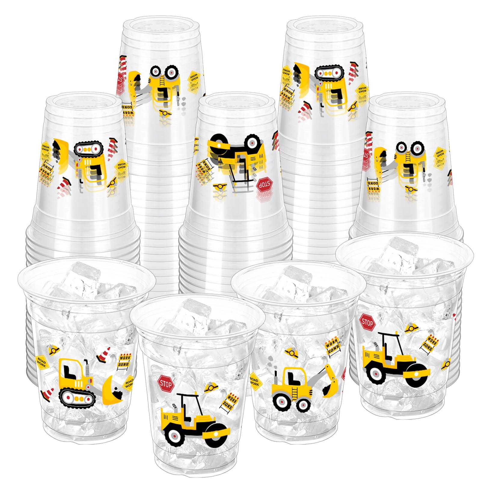 ZCPTZ 100 Pcs Construction Plastic Cups 12 H2FSDoz Disposable ...