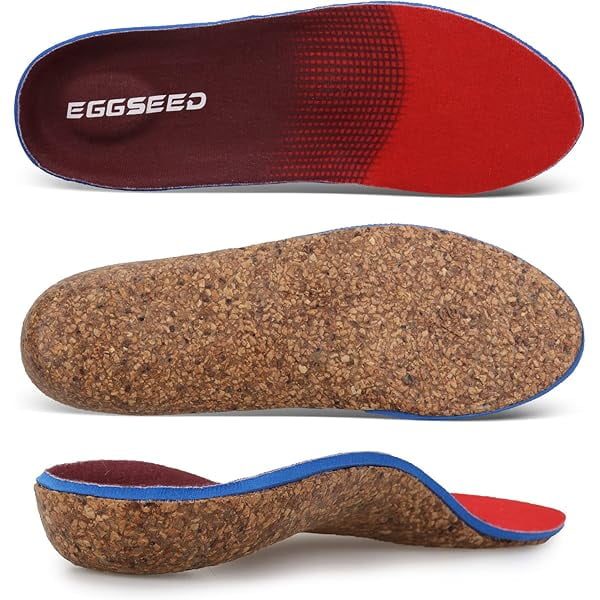 ZCPlantar Fasciitis Relief Feet Cork Insoles Arch Supports Orthotics ...