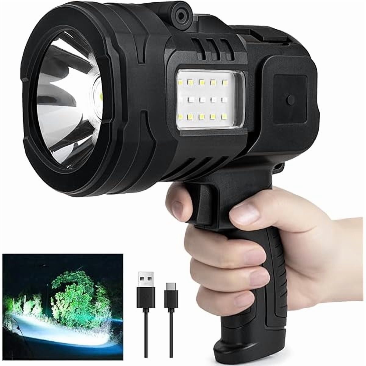 ZCRechargeable Spotlight Flashlight, 90,000 Lumens Super Bright ...