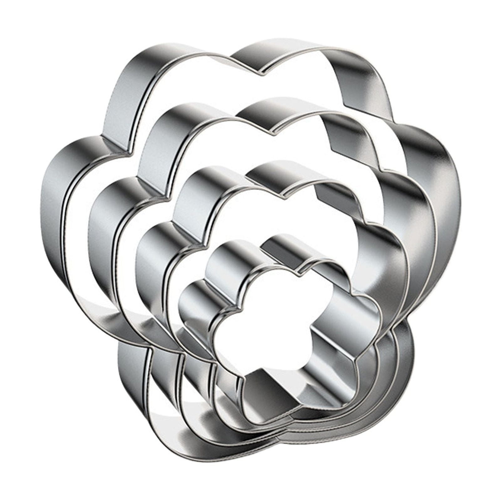 ZCSKFIN 4-Piece Stainless Steel Dog Bone and Paw Print Cookie Cutter ...