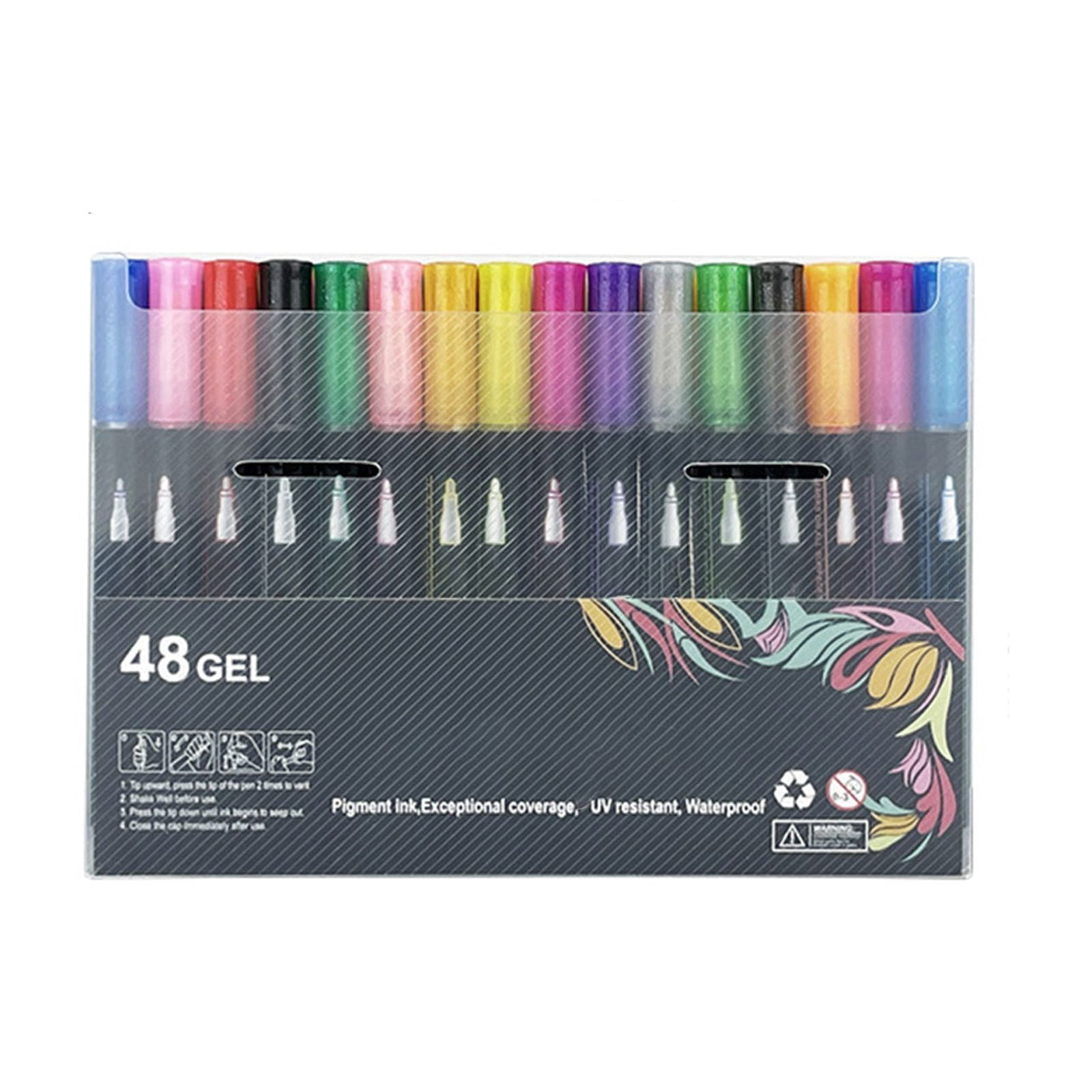ZCSKFIN Double Line Outline Markers, Shimmer Marker Colors Outline ...