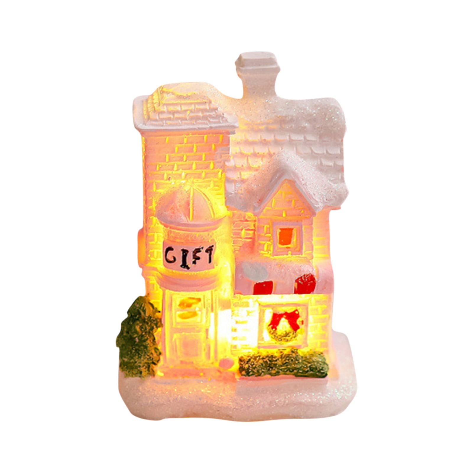 ZCSKFIN Resin Small House Light-Up Village Figurine, Charming Tabletop ...