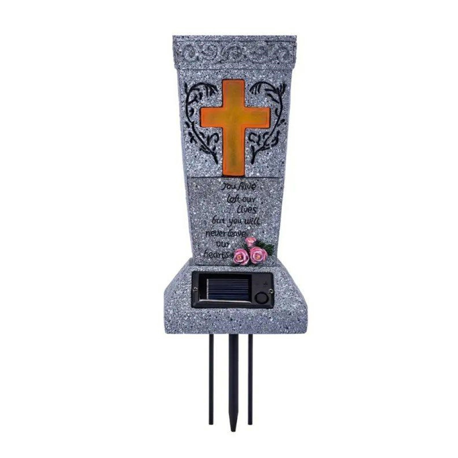 ZCSKFIN Solar Powered Flowerpot Cemetery Vase, Memorial Vase Ornament ...