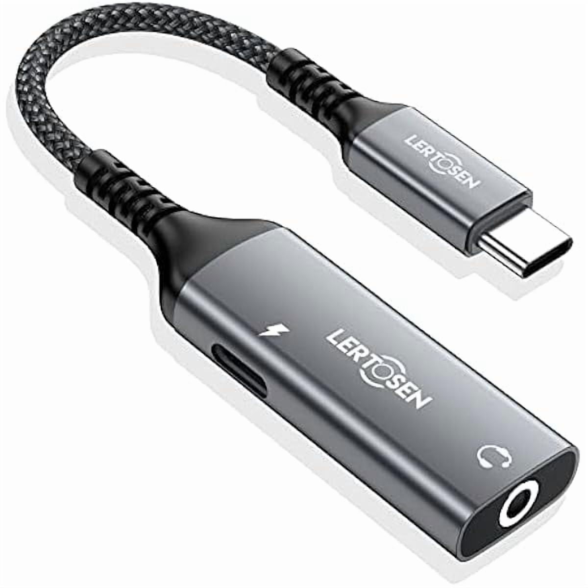 ZCUSB C to 3.5mm Headphone and Charger Adapter, 2 in 1 USB C to Aux ...