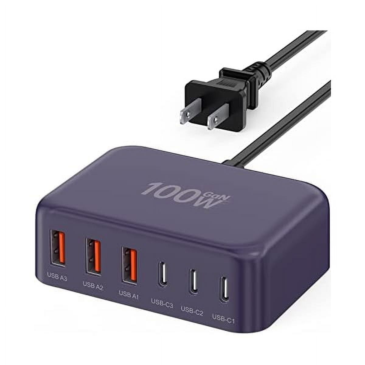 ZCUSB C Fast Charger 100W GaN 6 Port Type USB C Charging Station Hub ...