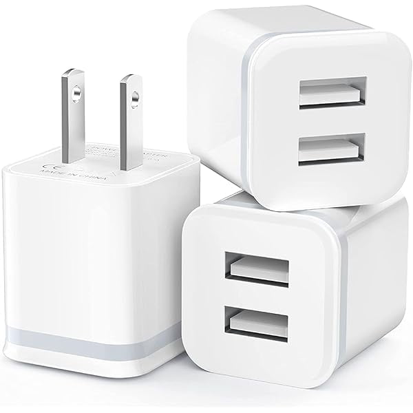 ZCUSB Wall Charger, 3-Pack 2.1A 5V Dual Port Cube Power Adapter Plug ...