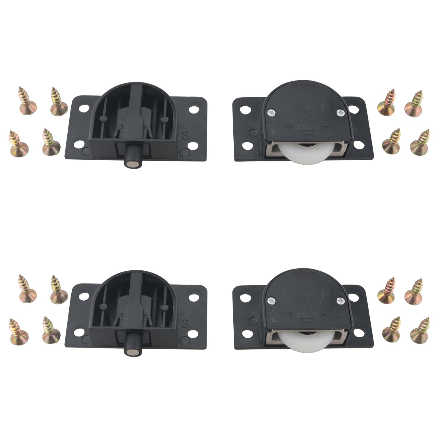 ZCZQC 2 Sets Closet Sliding Door Pulleys Sliding Cabinet Hardware ...