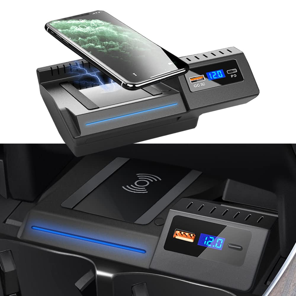 ZChan Wireless Car Charger Fit for Mercedes-Benz C/GLC/AMG Series 2022 ...