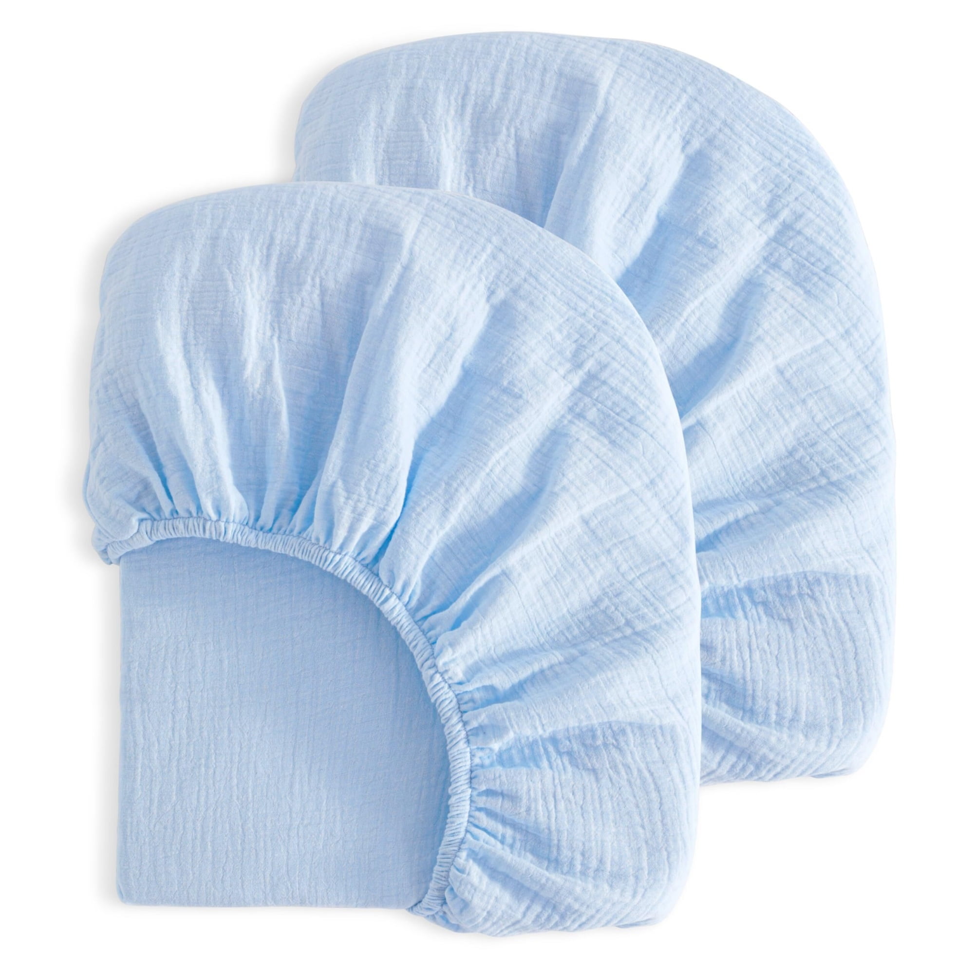 ZD 2 Pack Muslin Cotton Mini Crib Sheets, Soft and Breathable Double ...