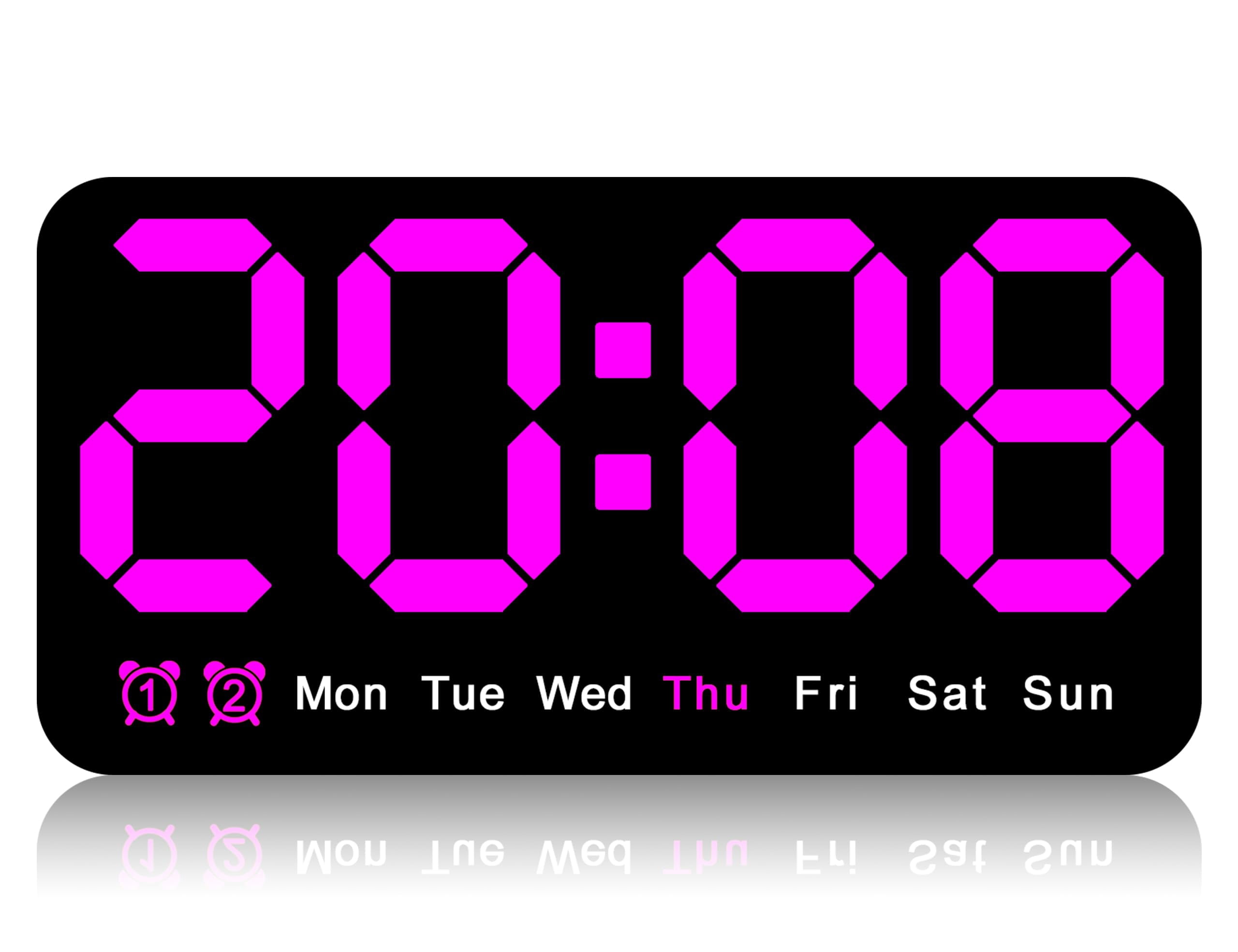 ZD Large Digital Wall Clock,9.5 Inch,Led Alarm Clock with Big Digits ...