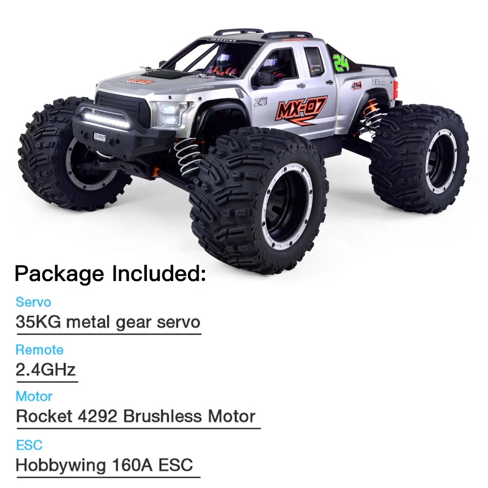 ZD Racing 1/7 MX-07 MX 07 4WD 8S Brushless MONSTER TRUCK buggy Off-Road ...