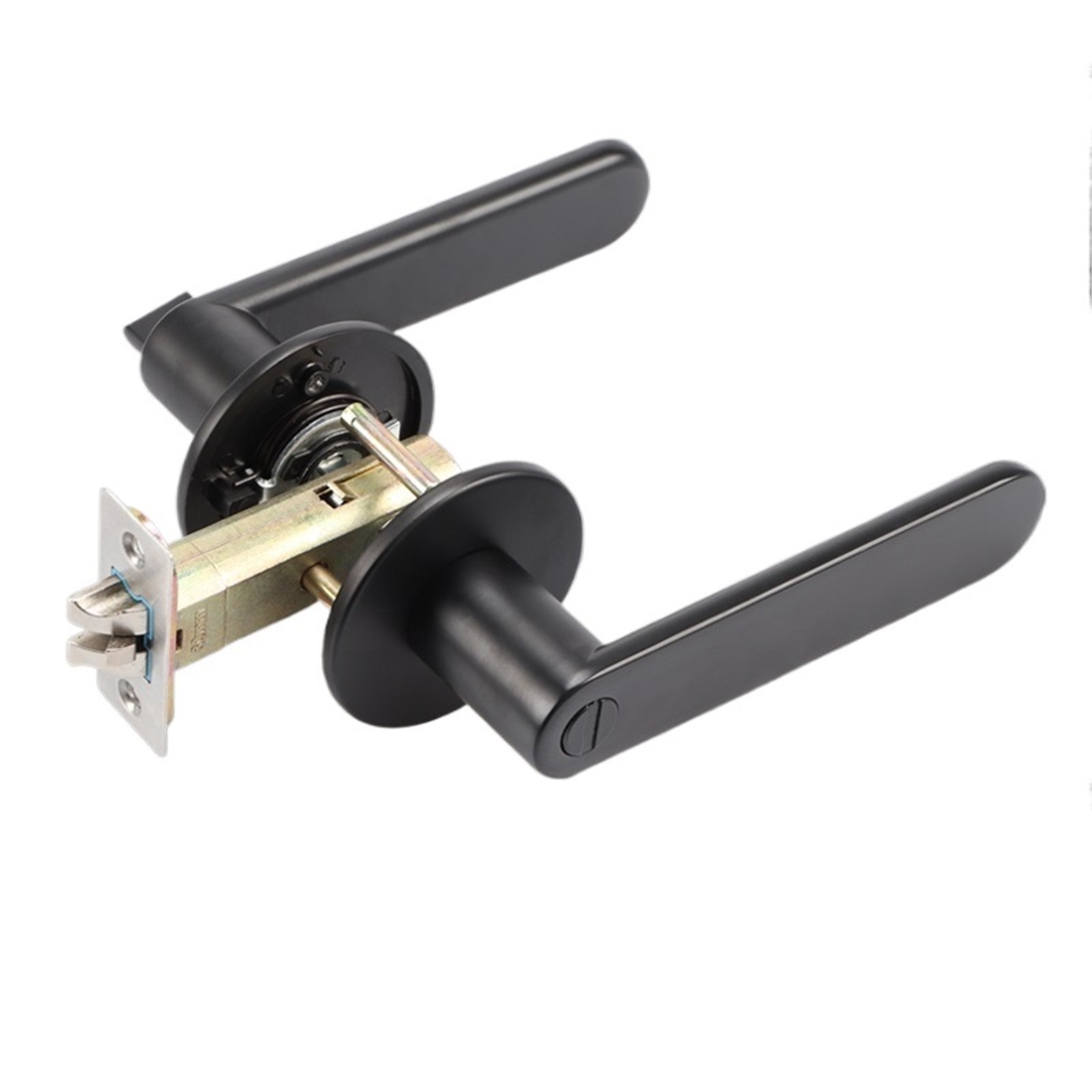 ZD Silent Solid Room Door Lock Three-bar Round Handle Lock Zinc Alloy ...