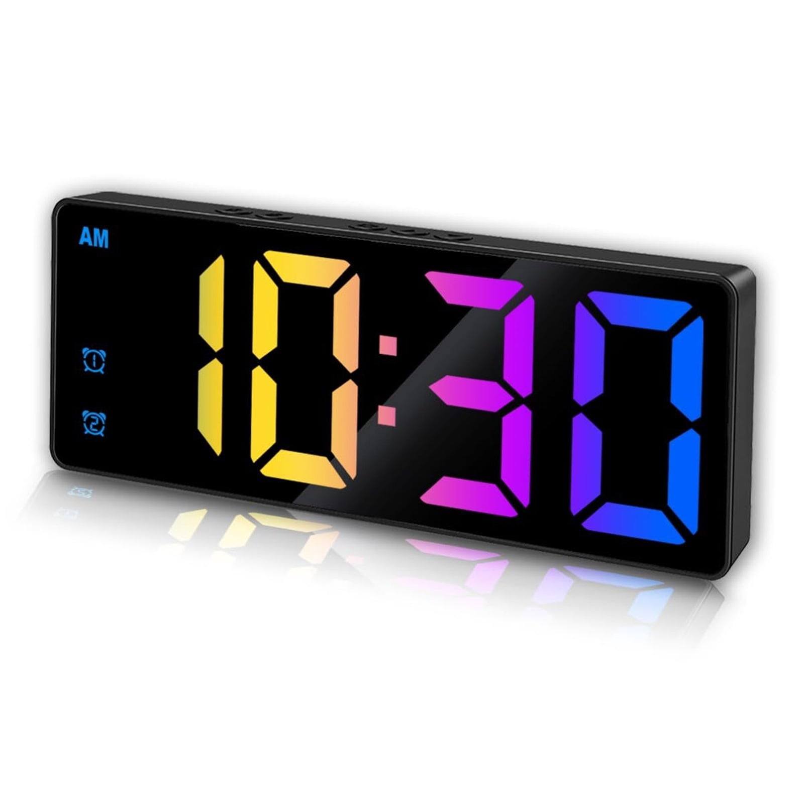 ZD Small Digital Alarm Clock, Mirror Surface LED Electronic Clocks with ...