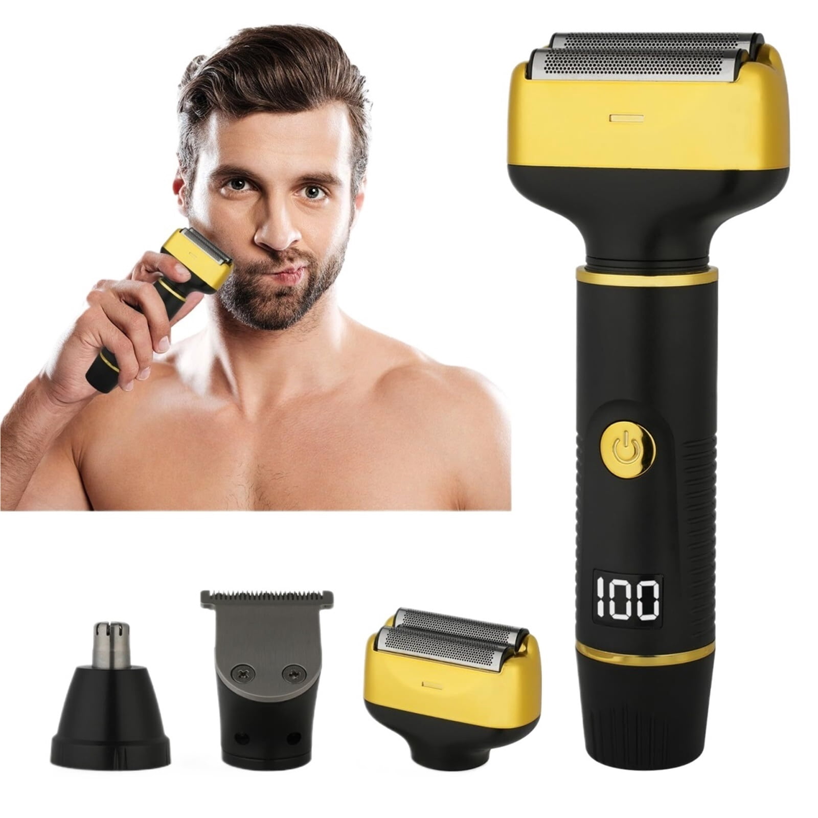 ZD Travel Cordless Rechargeable Painless Foil Shaver with Led Display ...